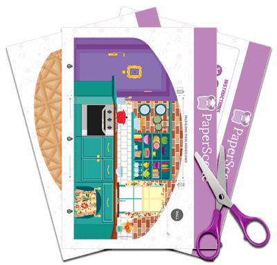 Friends Kitchen Papercraft Printable Background - PaperScene