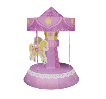 Rapunzel Carousel - Paper model - download from PaperScene
