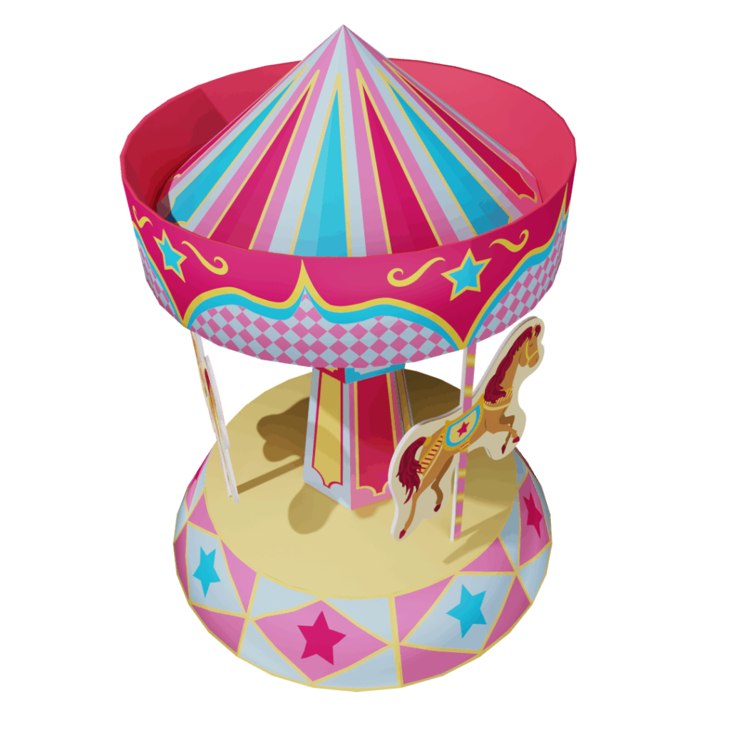 Circus Carousel - Paper model - download from PaperScene