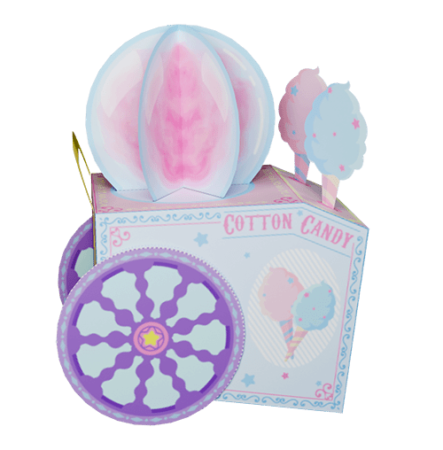 Cotton Candy Box Paper model - download from PaperScene